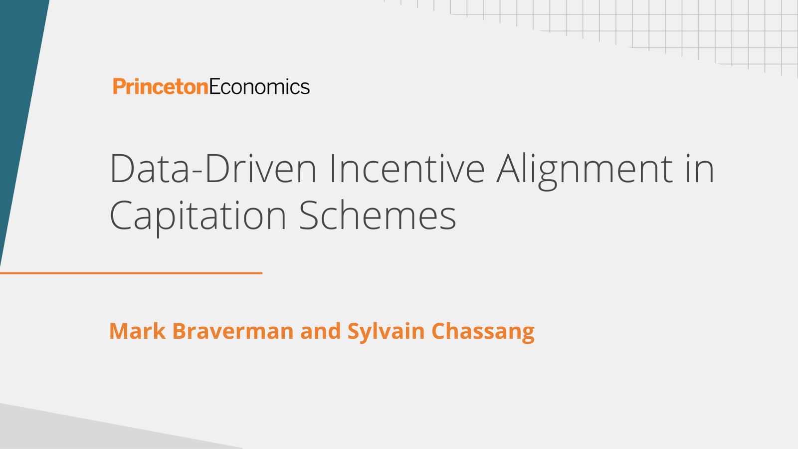 Data-Driven Incentive Alignment in Capitation Schemes | Princeton ...