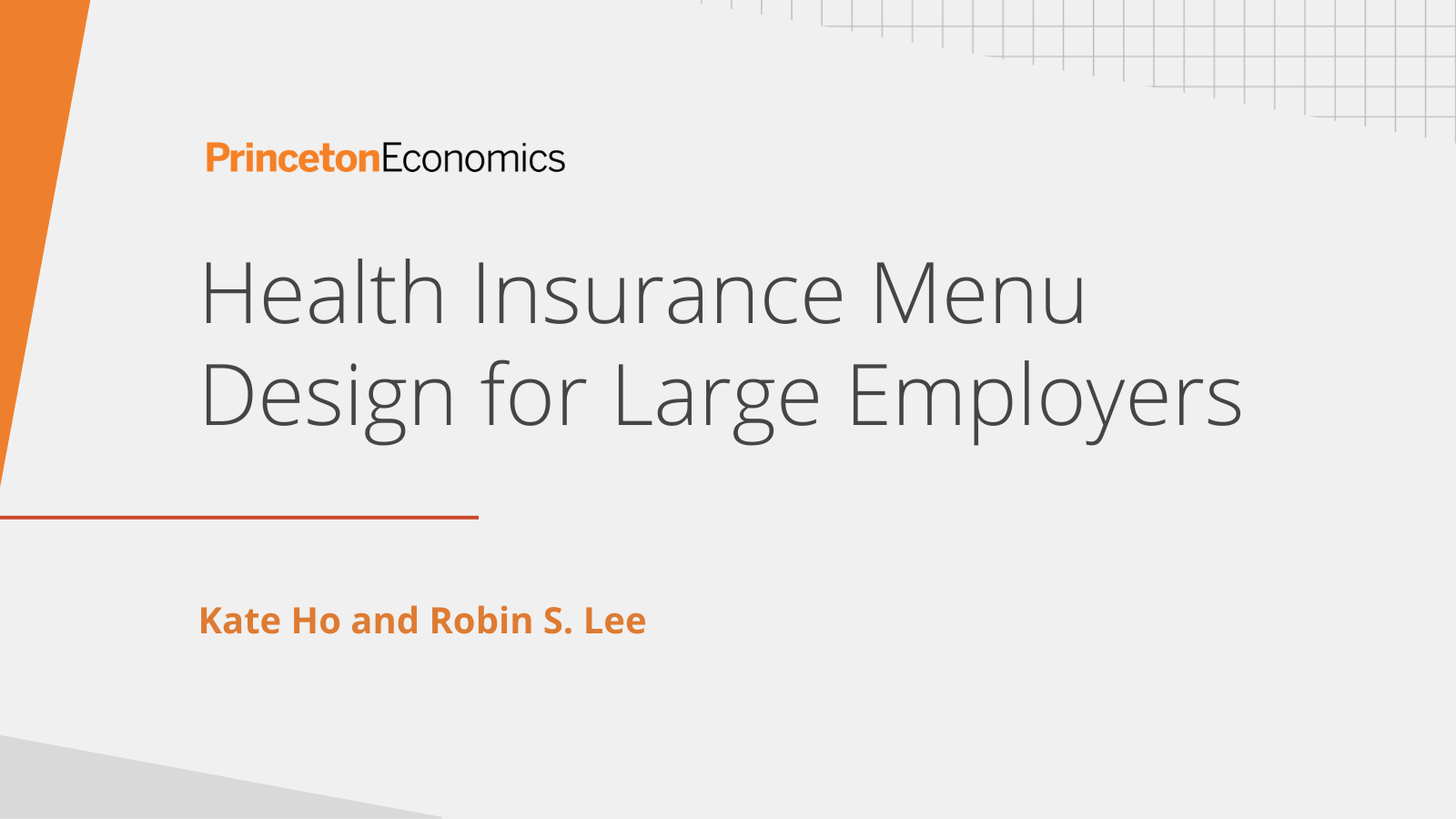 Health Insurance Menu Design for Large Employers
